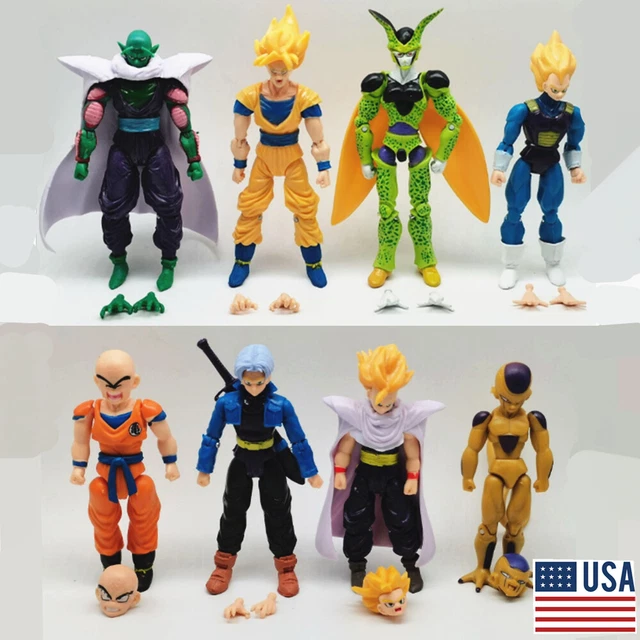 8PCS NEW DRAGON ball Z Goku Vegeta Gohan Cell Action Figures Kid DBZ ...