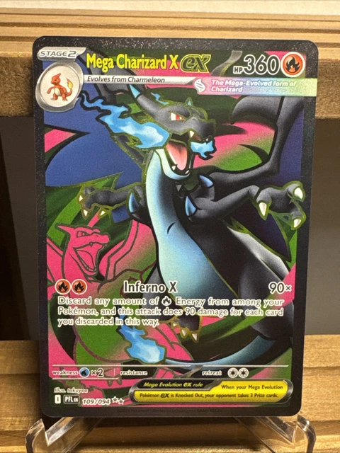 MEGA CHARIZARD X ex Full Art 109/094 Phantasmal Flames Pokemon TCG ...