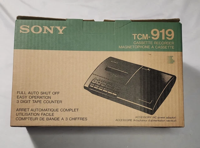 VINTAGE SONY #TCM-919 Compact Cassette Player Voice Recorder Desktop ...