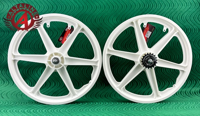 ALTALINE 20& BICYCLE Mag Wheels 6 Spoke White For Gt Dyno Haro Any Bmx ...