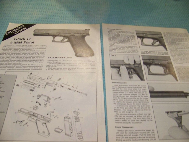 GLOCK 17 (9MM) Pistol..history/Exploded View/Legend/Assembly (876Nn) £ ...