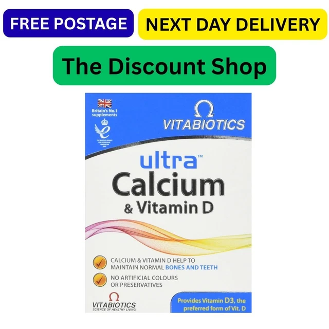CALCIUM AND VITAMIN D Tablets, Vitabiotics Ultra (Pack of 1) £5.19 ...