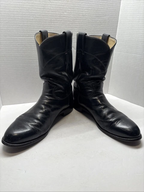 JUSTIN ROPER VINTAGE Men’s Cowboy Boots Blue Leather Sz 9 1/2 D Style ...