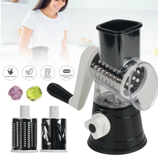 ROTARY FOOD SLICER Chopper Cheese Grater Fruit Vegetable Shredder ...