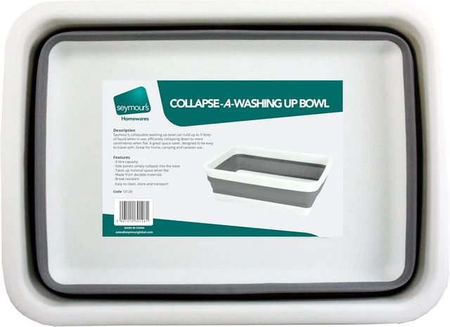 SEYMOUR'S COLLAPSE-A WASHING Up Bowl Rectangular 8L - White and Grey ...