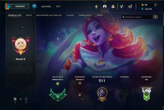 COMPTE LEAGUE OF Legends LVL 145 | 22 Skins EMERALD I mmr Diamond EUR ...