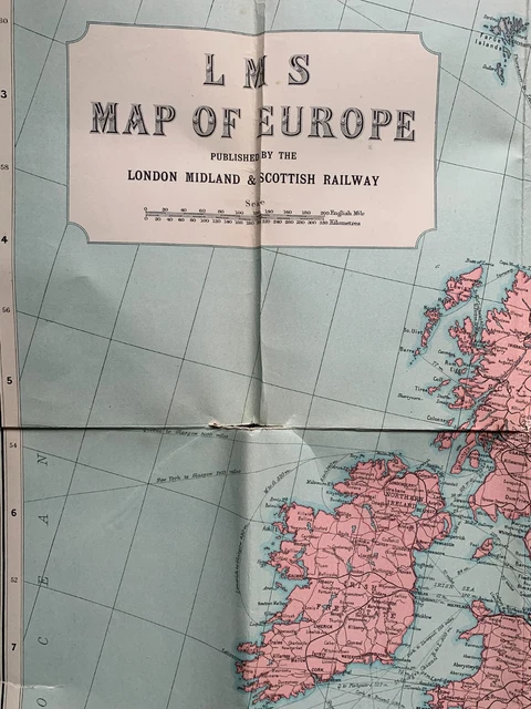 LMS MAP OF Europe showing LMS routes to the continent $9.20 - PicClick CA