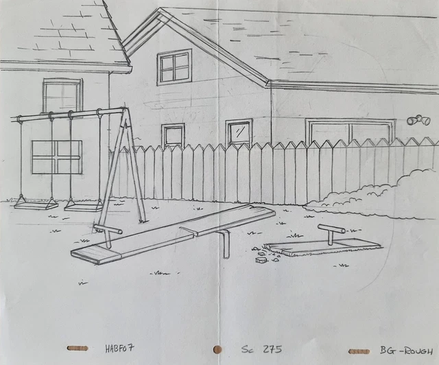 RARE SIMPSONS TV Show Original Background Animation Art Cel Drawing ...