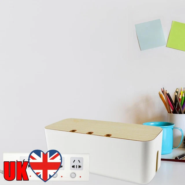 DESKTOP NETWORK LINE Bin Cable Storage Box Charger Socket Organizer ...