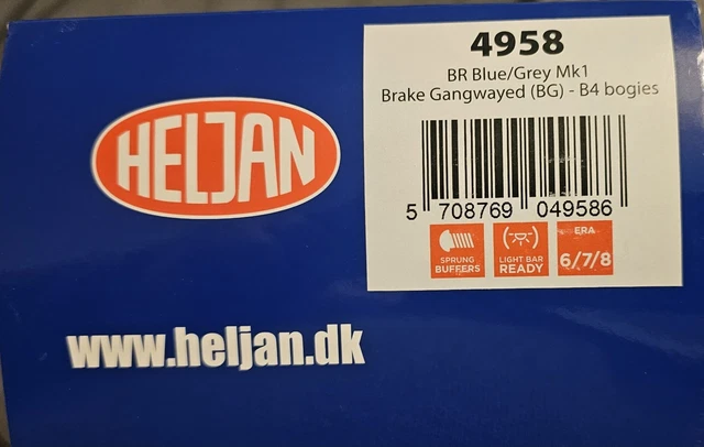 0 GAUGE HELJAN 4958 Mk1 BG BR Blue/Grey B4 Bogies £190.00 - PicClick UK