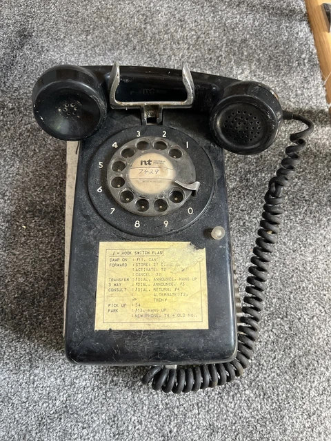 VINTAGE GPO NT Bakelite Dial Classic Wall Man Cave Telephone Black Rare ...