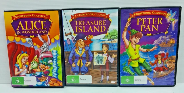 STORYBOOK CLASSICS: Peter Pan-Treasure Island-Alice in Wonderland Dvds ...