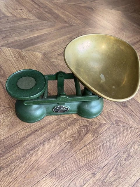 VINTAGE GREEN THE Salter Staffordshire Kitchen Weighing Scales Copper ...