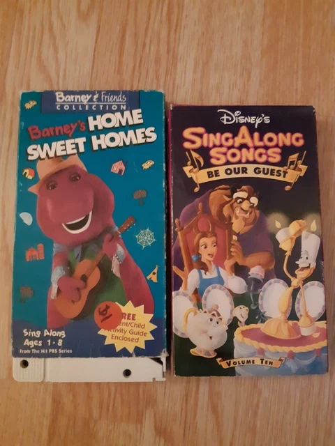 2 KIDS VHS Tapes Barney Home Sweet Home Disney Sing Along Songs Be Our ...