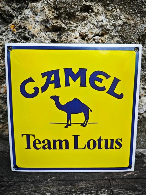 PLAQUE ÉMAILLÉE CAMEL TEAM LOTUS Enamel Sign no Ferrari Mac Laren ...