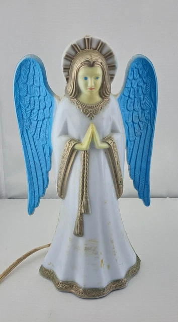 VINTAGE 1950S USALITE Hard Plastic Lighted Angel Statue Christmas Angel ...