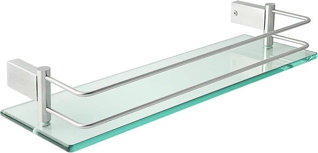 MENSOLE BAGNO MENSOLA Doccia Mensola Vetro Con Binario a Parete, 40 CM ...
