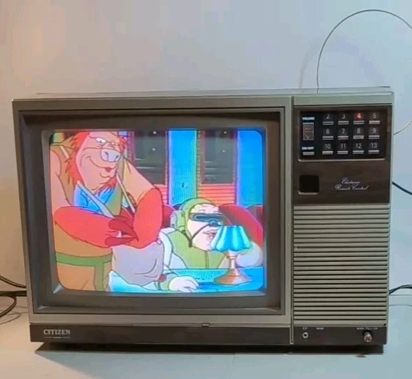 COLOR TV CRT 1983 w/ REMOTE & RF Modulator, Gaming Trinitron 13 Channel ...