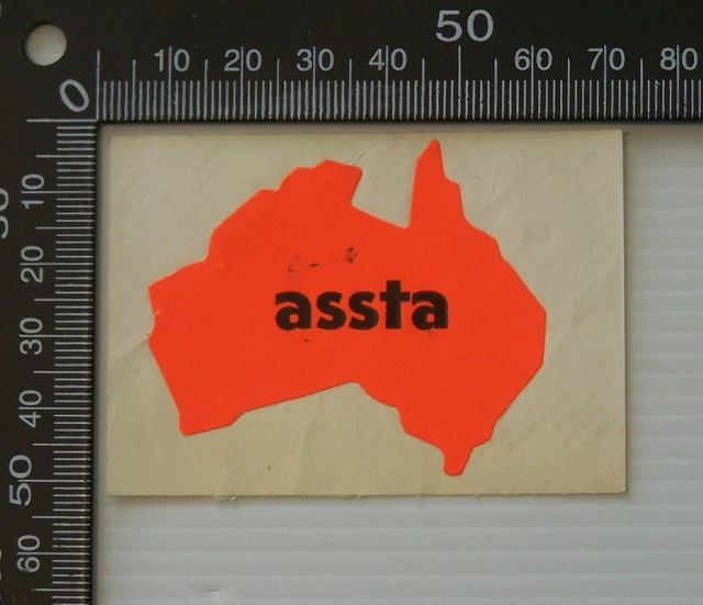 VINTAGE ASSTA AUSTRALIA Map-Shaped Advertising Promo Sticker Decal $6. ...