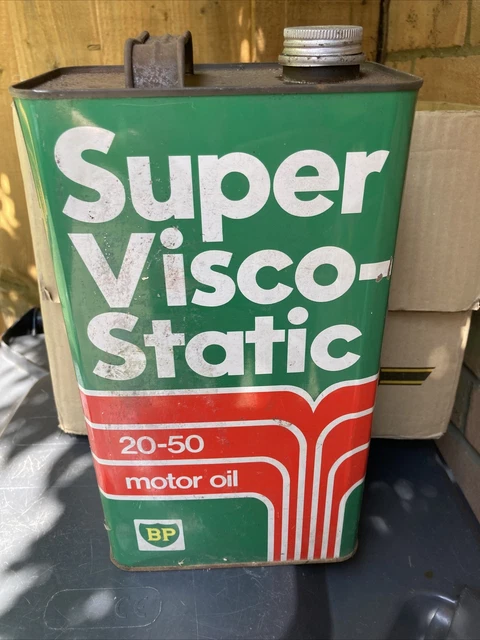 VINTAGE BP SUPER Visco Static Motor Oil Can Collectable Advertising ...