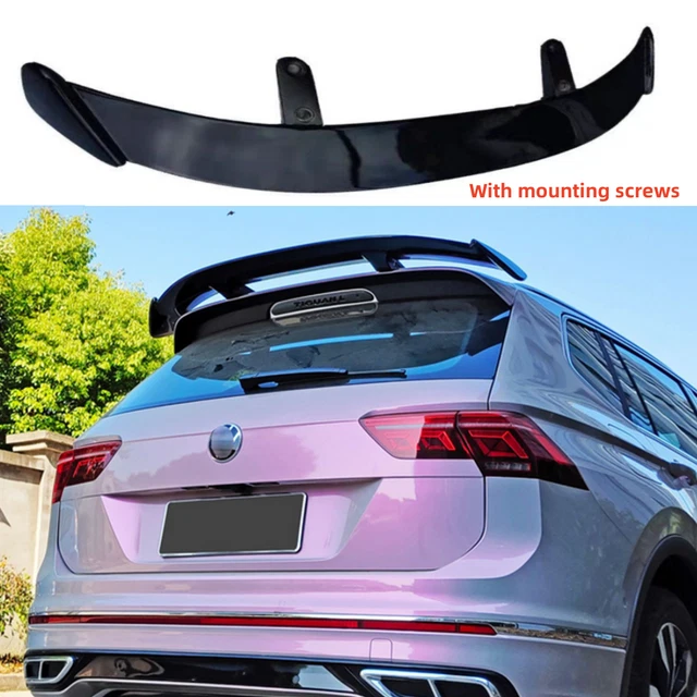 FIT FOR VW Tiguan Mk2 Gloss Black Abs Rear Boot Roof Spoiler Wing 2018 ...