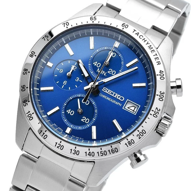 SEIKO SELECTION SBTR023 Chronograph Stainless Steel Blue Dial Watch Men ... SEIKO SELECTION SBTR023 Chronograph Stainless Steel Blue Dial Watch Men ...