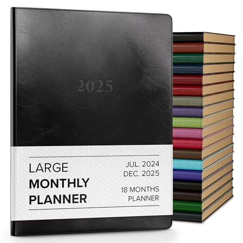LARGE MONTHLY PLANNER 2024-2025, Monthly Large 2024-2025 Acadia Black £ ...