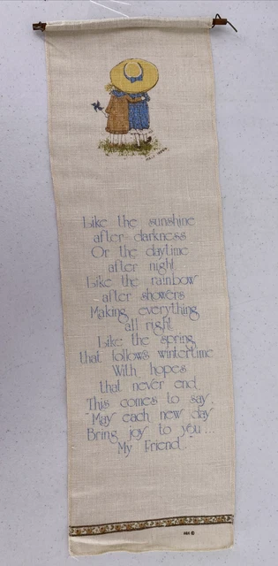 VINTAGE HOLLY HOBBIE Linen Wall Hanging Like The Sunshine After ...