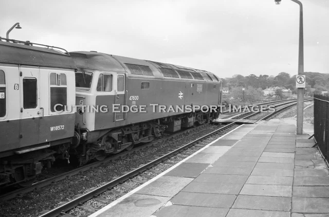 35MM RAILWAY NEGATIVE: Class 47 47600 at Redruth 19/06/1987 42/110/51 £ ...