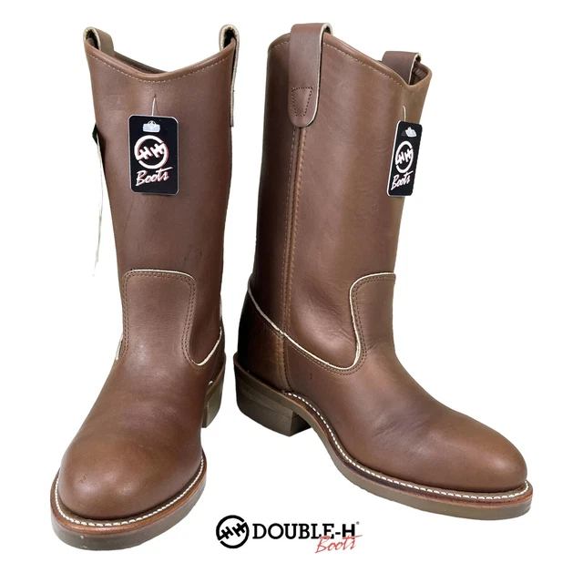 DOUBLE H BOOTS Mens 6.5 EE Steel Toe Full Grain Leather Ranch ...