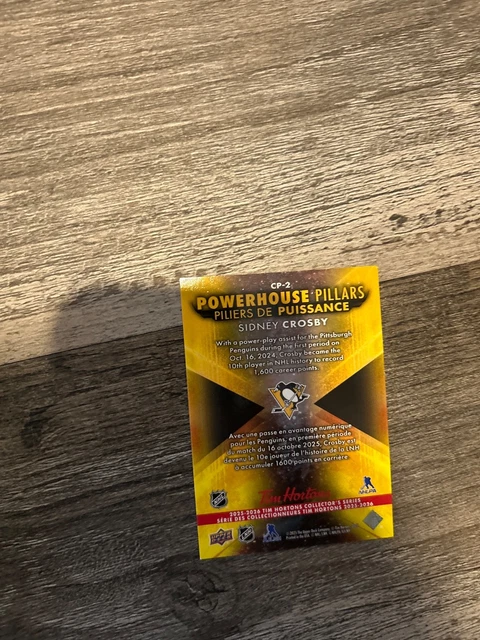 SIDNEY CROSBY 2025-26 Ud Tim Hortons Powerhouse Pillars - Bonus Card ...