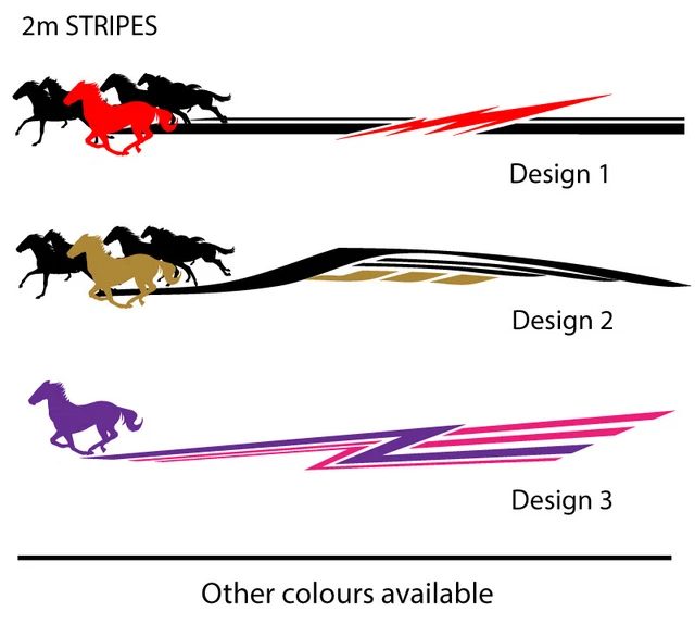 2M HORSE TRAILER stripes, horse float stickers decals popular E1 2 ...