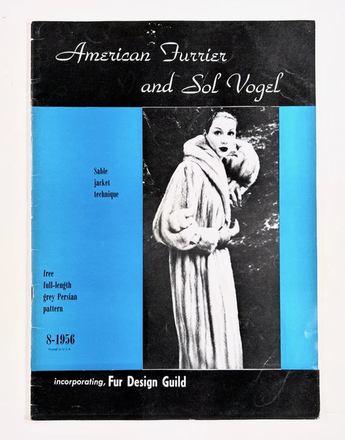 1956 AUG AMERICAN FURRIER & SOL VOGEL trade magazine/catalog MIDCENTURY ...