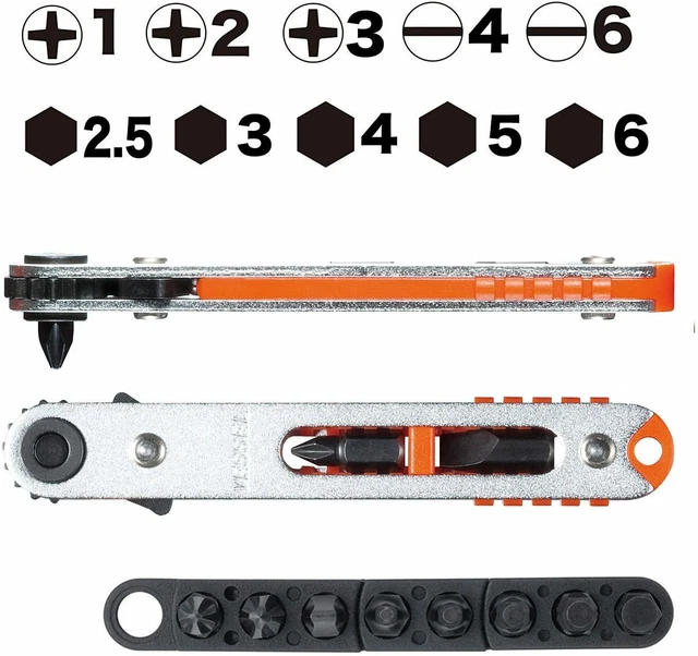 VESSEL LOW-PROFILE FLAT Plate Ratchet Screwdriver Set TD76J Straight ...