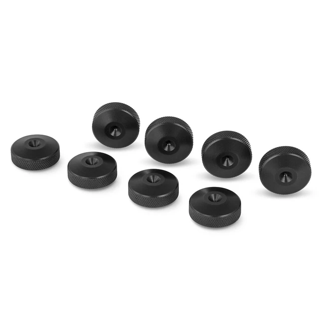 PRECISIONGEEK - BLACK Aluminium Speaker Spike Pads Knurled 20mm dia ...