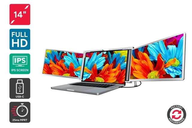 REFURBISHED KOGAN XPRESSO 14" Full HD Pro Dual Screen Tri-Fold Portable ...