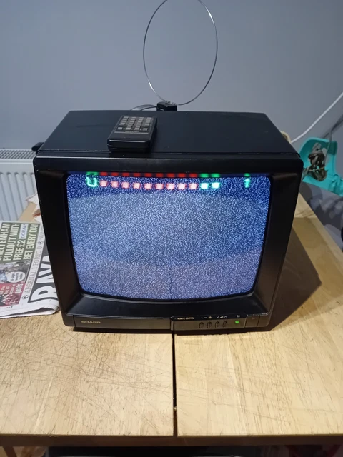 VINTAGE SHARP C-1431H(BK) 13 Inch Colour TV - Perfect for Retro Video ...
