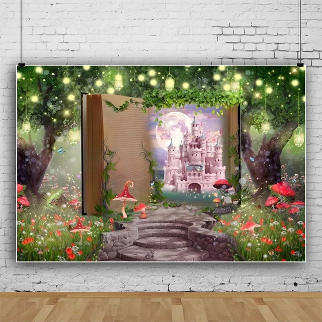 FAIRY TALE FOREST Backdrop Kids Happy Birthday Party Photo Background ...