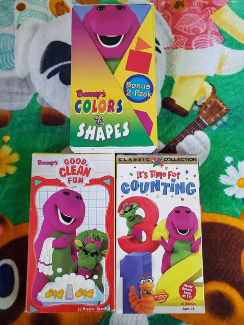 BARNEY'S VHS LOT Colors & Shapes Good, Clean Fun It’s Time for Counting ...