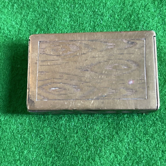 ANTIQUE / VINTAGE Brass Snuff Box - Vesta Box - Pill Box with Wood ...