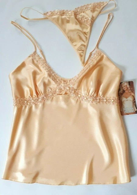 Shirley Of Hollywood Gold Satin Camisole Set Size 20 Designer Outlet