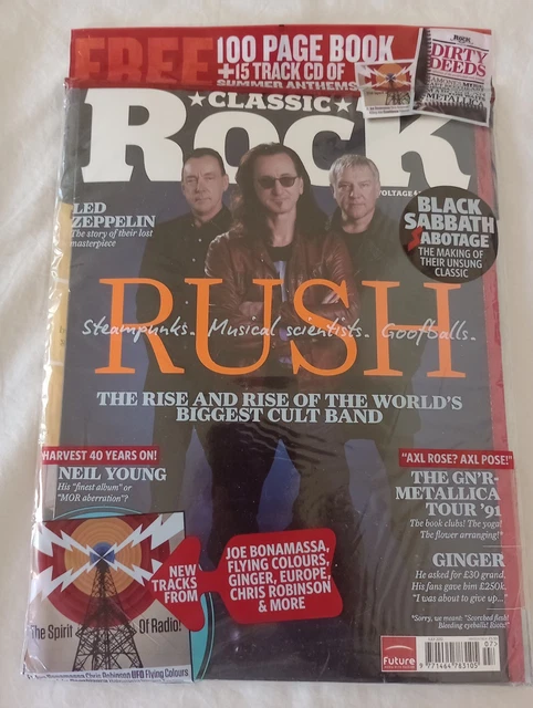 CLASSIC ROCK MAGAZINE JULY 2012 Rush Led Zeppelin Black Sabbath + free ...