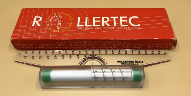 VINTAGE ROLLERTEC THE Amazing Rolling Ruler - Geometry Tech Drawing ...