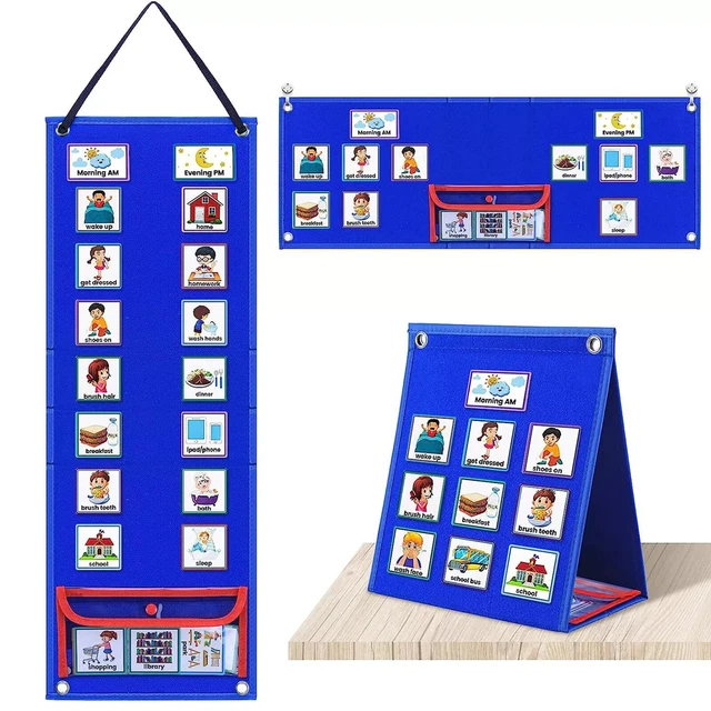 KIDS VISUAL SCHEDULE Calendar Chart Autism Daily Chore Routine Chart w ...