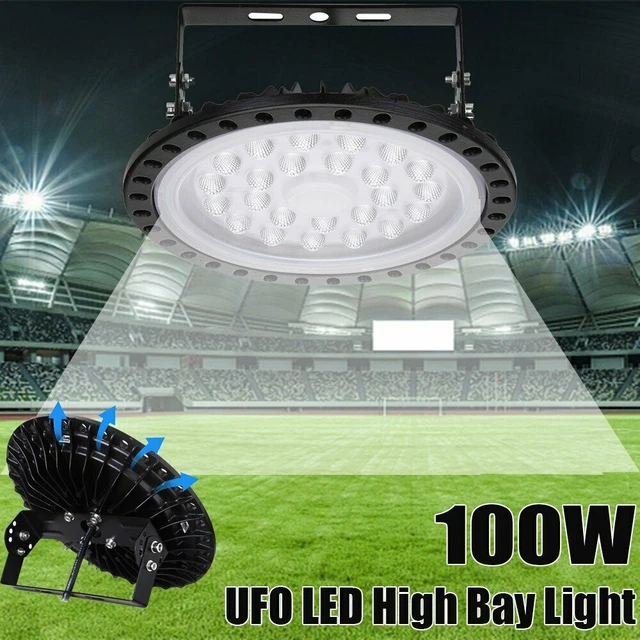 100W LED HIGH Bay Light UFO Low Bay Industrial Factory Warehouse Garage Lights £17.95 - PicClick UK