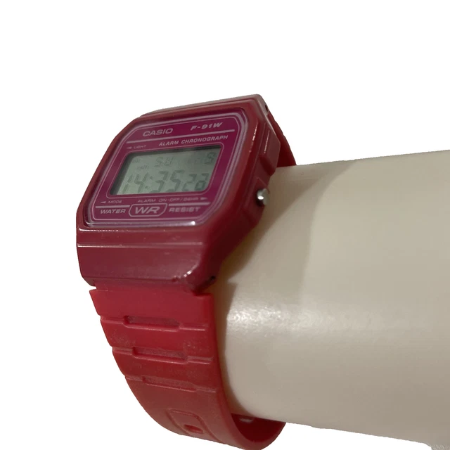 CASIO F-91W WATCH 593 fully working digital vintage style PINK Rare £16 ...