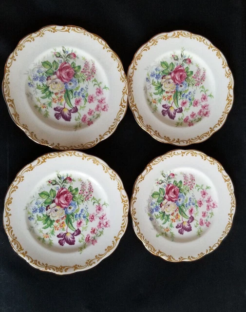 VINTAGE ROYAL ALBERT Nosegay bone china plates. set of 4. 6.3 in $48.00 ...