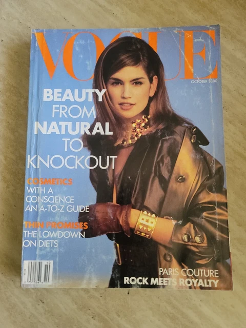 VOGUE MAGAZINE OCTOBER 1990 Cindy Crawford EUR 17,16 - PicClick DE