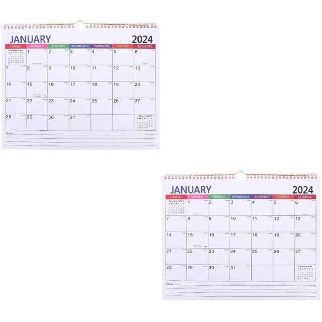2 COUNT 18 Month Calendar Table Top Decor 2024 Wall Calendars Paper ...