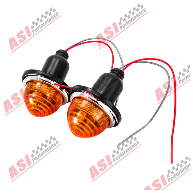 2X INDICATOR LIGHTS LAMP FIT LAND ROVER CLASSIC MINI FRONT REAR AMBER ...